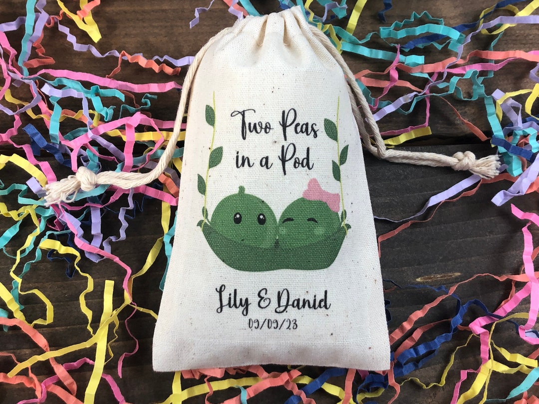 Set of 10 Two Peas in A Pod Wedding Shower Favor Bags item 2614A - Etsy
