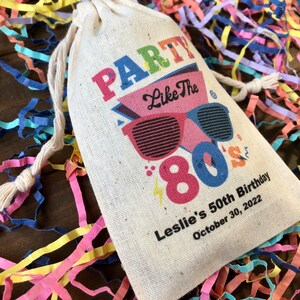 Set of 10 Personalized 80s Theme Party Favor Bags Party Like the 80s Favors item 2480A - Etsy
