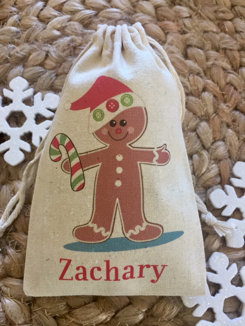 Set of 10 Kid's Christmas Party Favor Bags / Gingerbread - Etsy