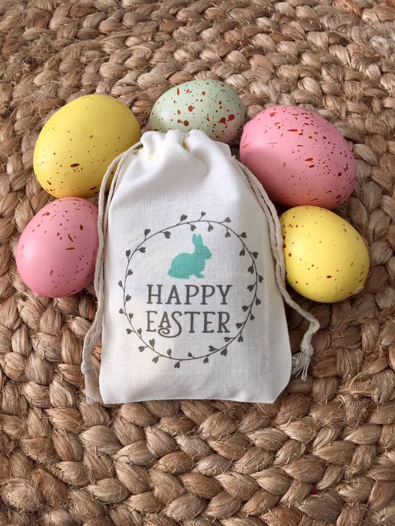 Set of 10 Easter Bags Cotton Muslin Favor and Candy Bags - Etsy