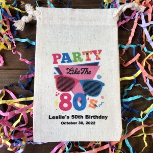 Set of 10 Personalized 80s Theme Party Favor Bags Party Like the 80s Favors item 2480A - Etsy
