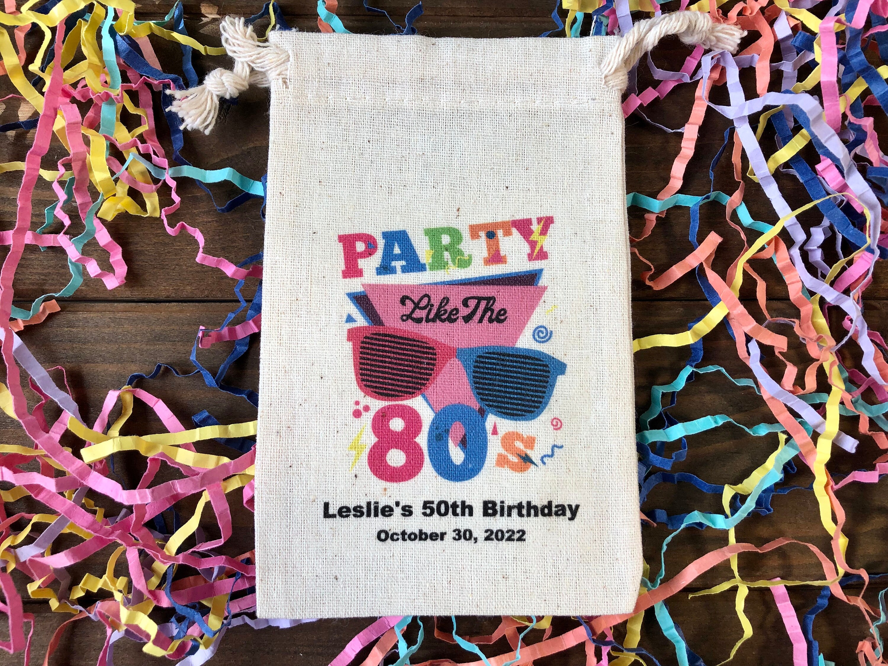 Set of 10 Personalized 80s Theme Party Favor Bags Party Like - Etsy