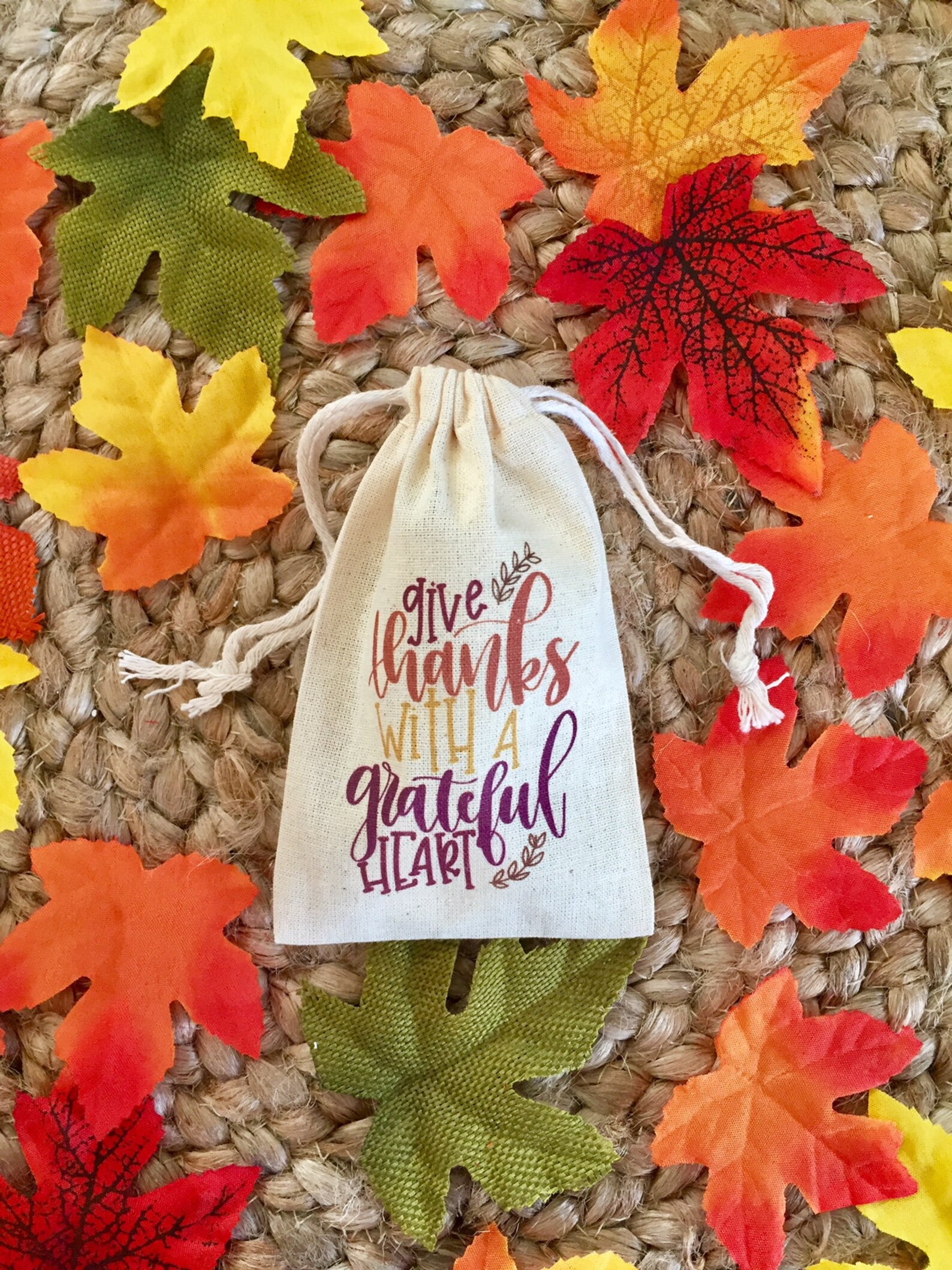 Set of 10 Thanksgiving Favor Bags / Give Thanks With a - Etsy