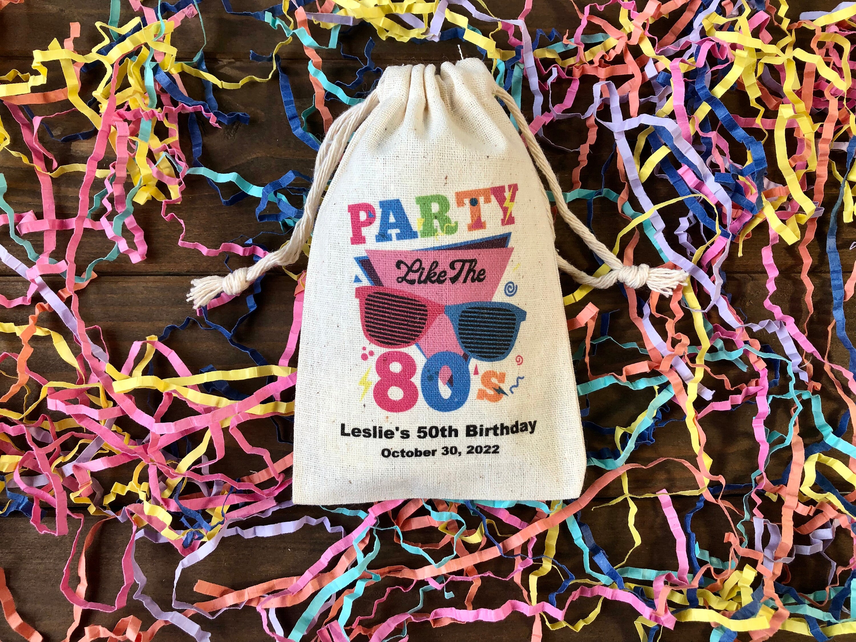 Set of 10 Personalized 80s Theme Party Favor Bags Party Like - Etsy