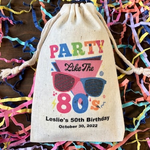 Set of 10 Personalized 80s Theme Party Favor Bags Party Like the 80s Favors item 2480A - Etsy