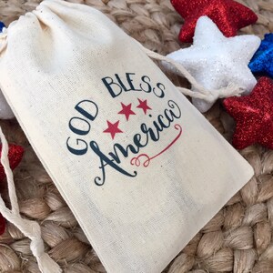 Set of 10 4th of July Favor Bags God Bless America Patriotic Favors ...