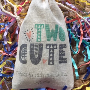 Set of 10 Personalized Favor Bags for Second Birthday two Cute item ...