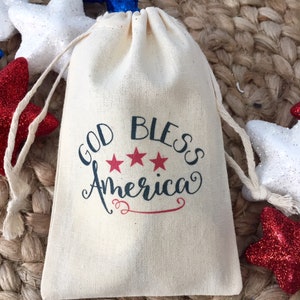 Set of 10 4th of July Favor Bags God Bless America Patriotic Favors ...