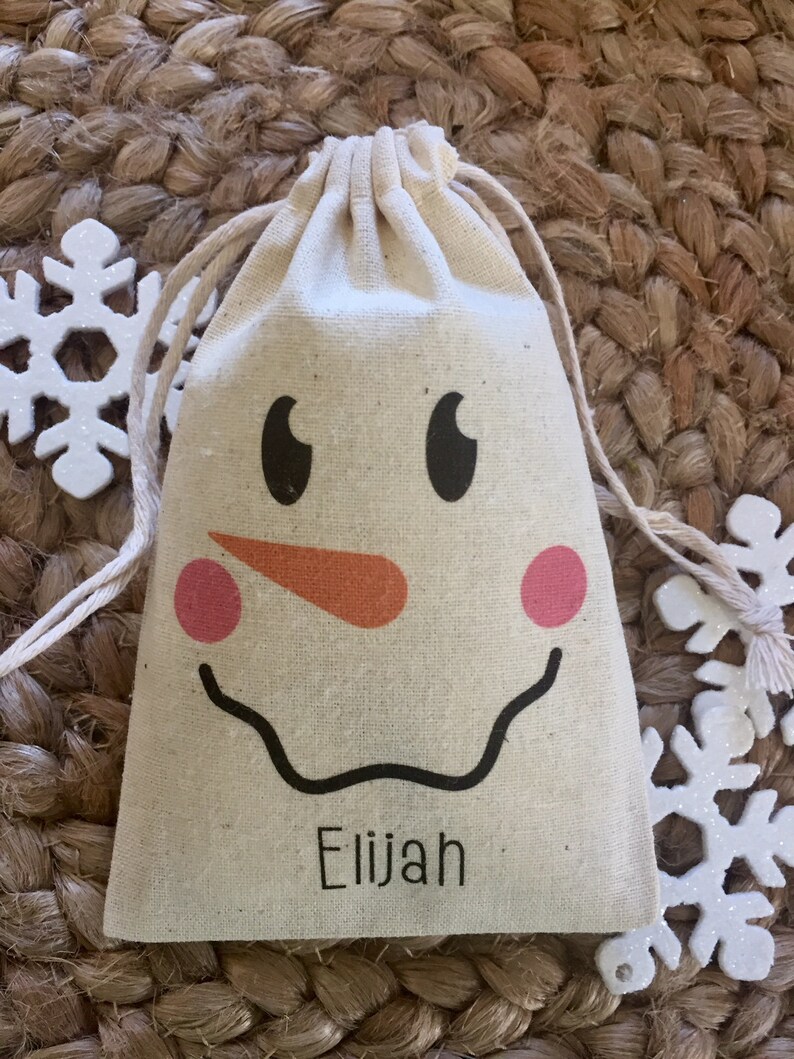 Set of 10 Kid's Christmas Party Favor Bags / Snowman - Etsy