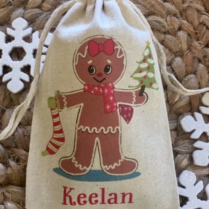 Set of 10 Kid's Christmas Party Favor Bags / Gingerbread Man Assortment ...