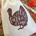 Set of 10 Thanksgiving Favor Bags / It's Turkey Time / Fall Cotton ...