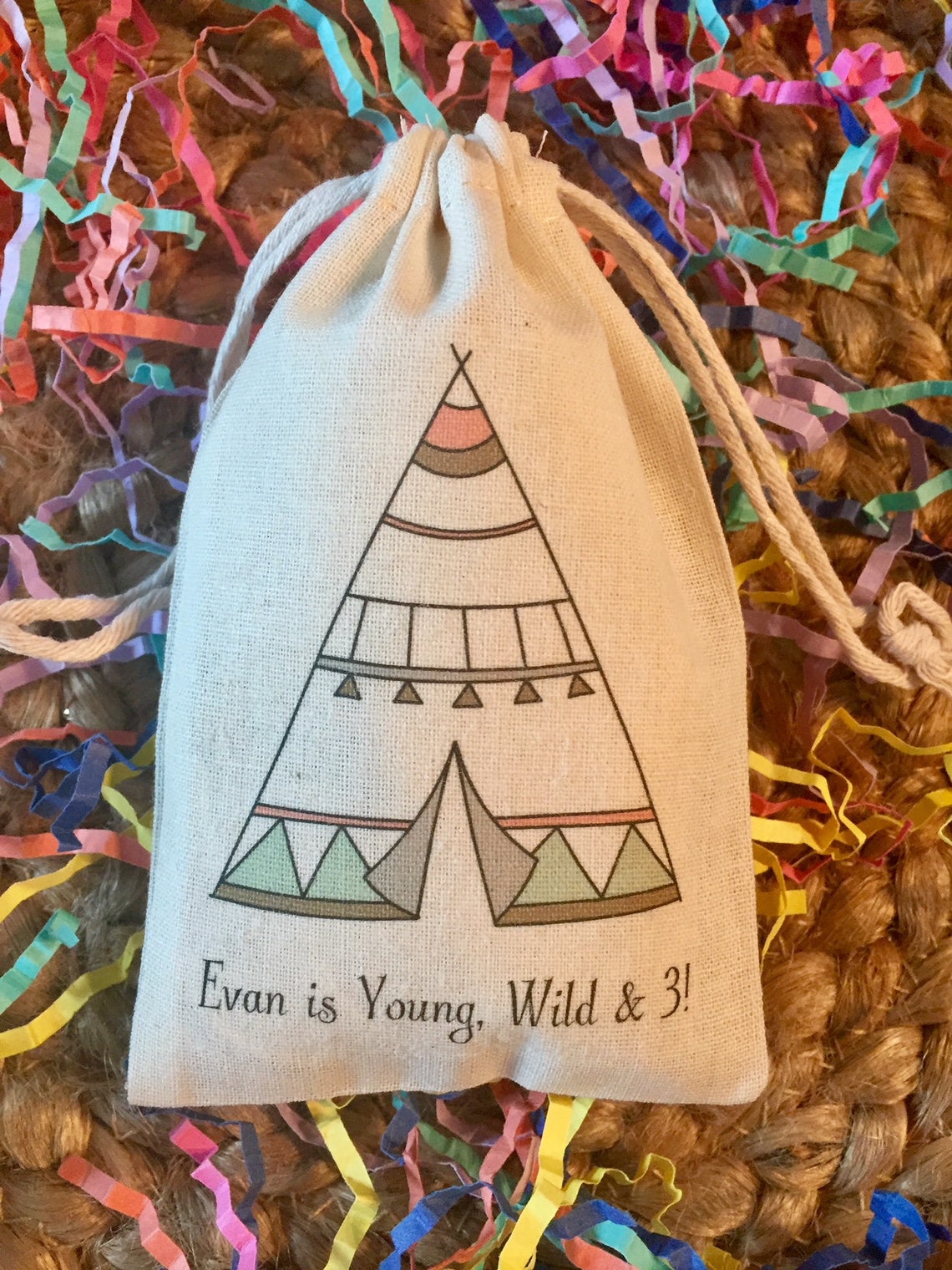Set of 10 Tribal Boho Theme Party Favor Bags for Wild ONE TWO - Etsy