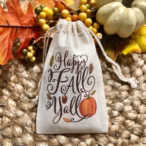 Set of 10 Thanksgiving Favor Bags / Happy Fall Ya'll / Autumn Wedding ...