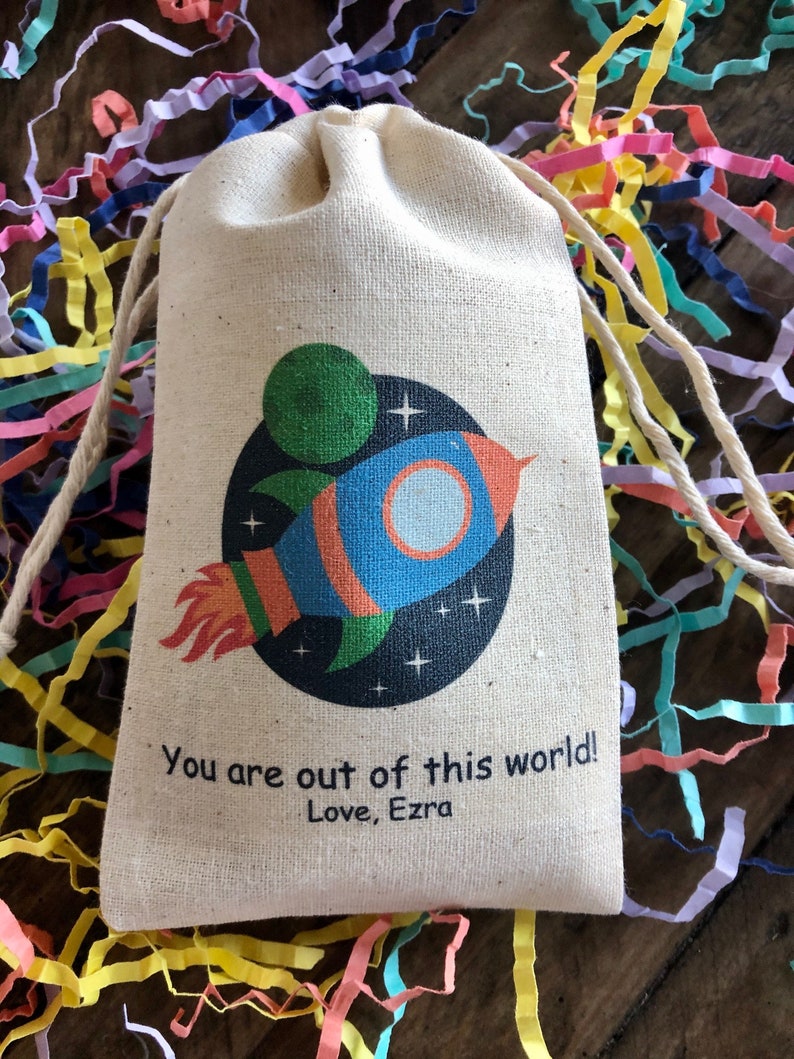Set of 10 Outer Space Theme / Rocket Party Favor Bags item | Etsy