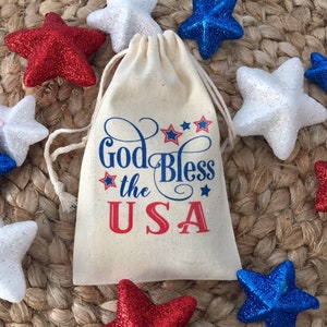 Set of 10 4th of July Favor Bags God Bless the USA item - Etsy
