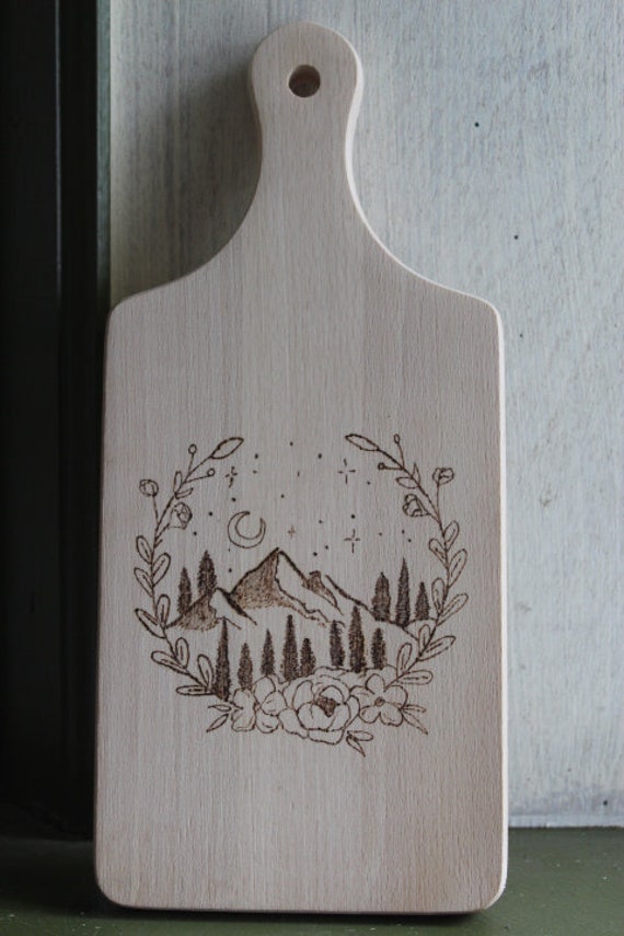 Handmade Wood burned small chopping board Pyrography | Etsy
