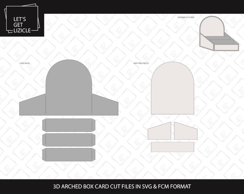 SVG/FCM Cut Files - 3D Box Card, Arched Background - Etsy