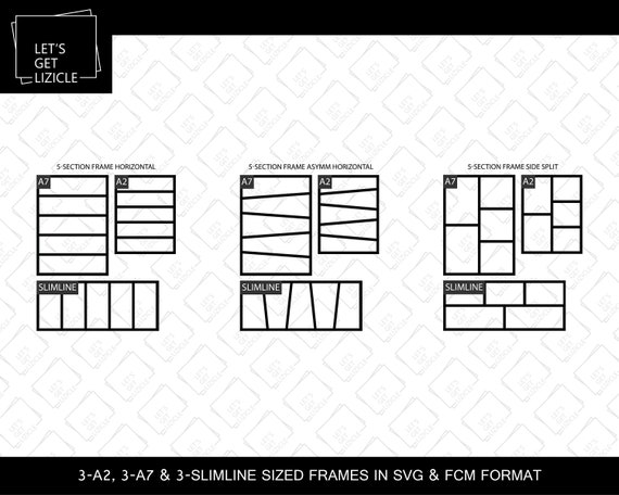 SVG/FCM Cut Files 5-Section Frames | Etsy