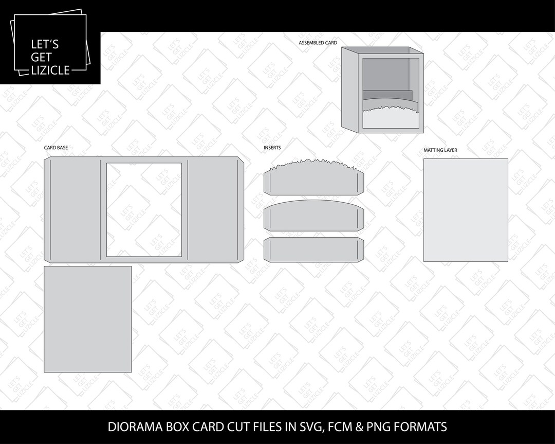 SVG/FCM/PNG Cut Files - Diorama Box Card - Standard - Etsy