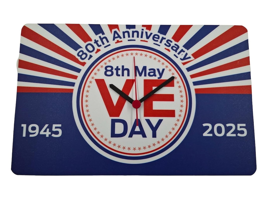 VE Day Clock - VE Day 80th Anniversary VE Day Gift - Ve Day Gifts - Ve ...