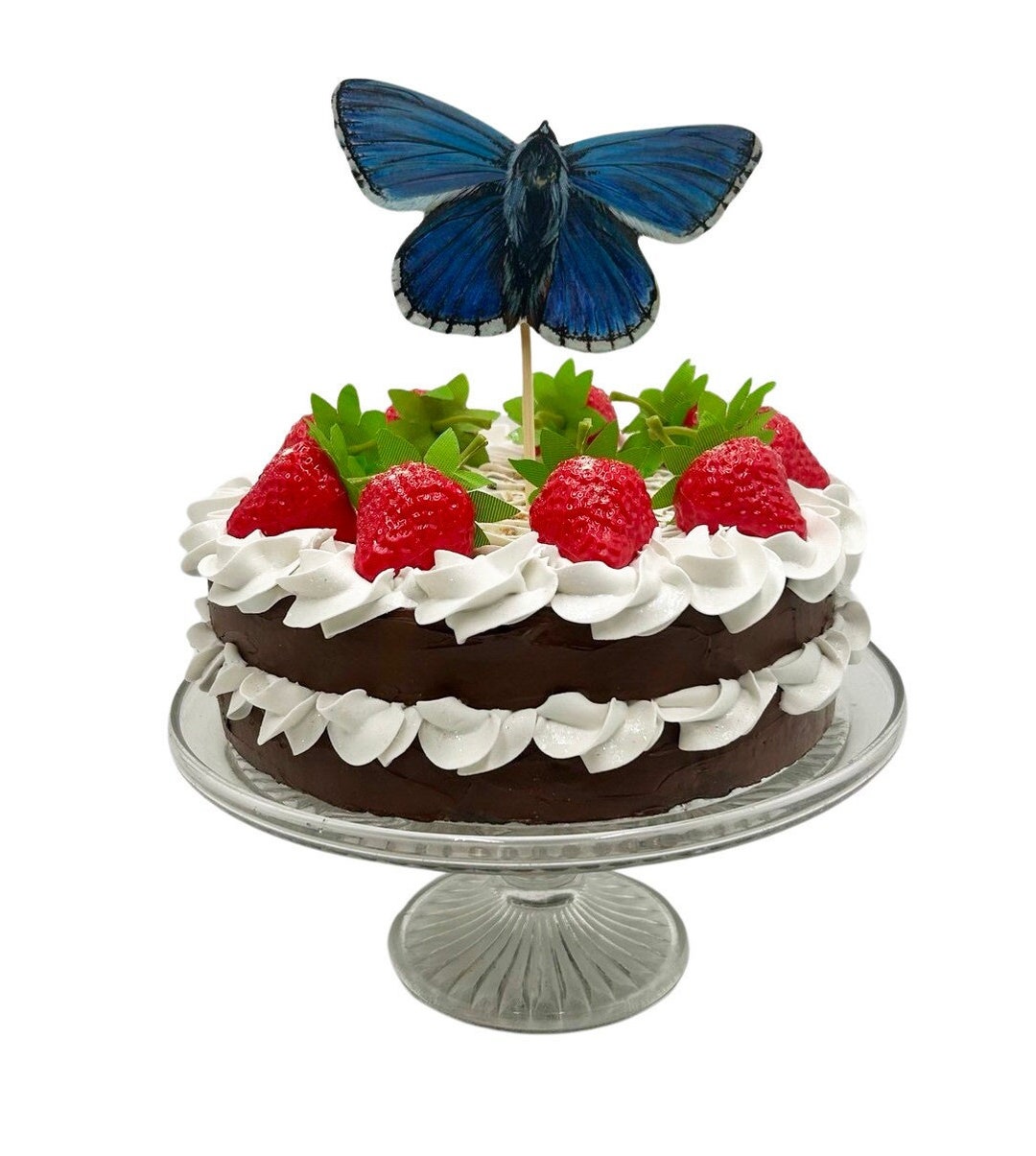 Blue Butterfly Cake Topper - Blue Butterfly Cake Decoration - Butterfly ...