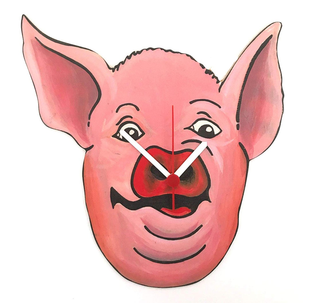 Pig Head Clock Pig's Head Clock Pig Heads Porky Pig Pig Clock OF15-C - Etsy
