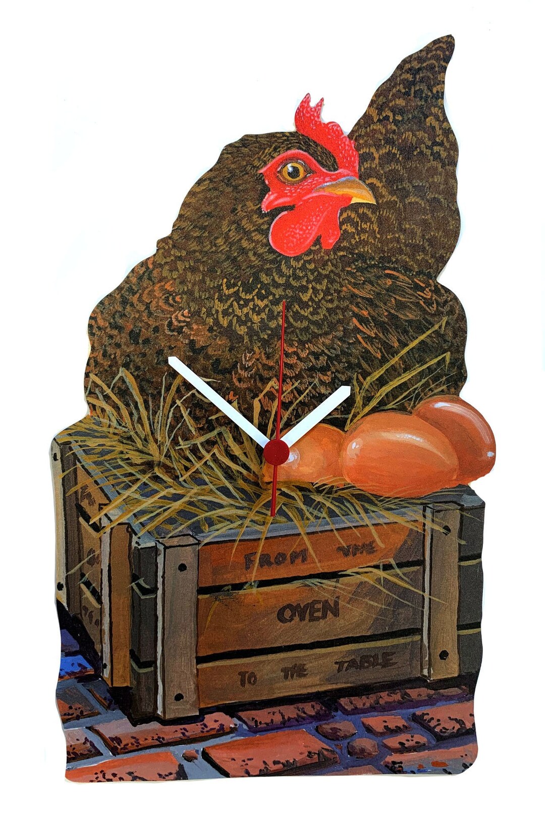 Mother Hen and Eggs Clock - Chicken Clocks - Hen & Eggs Clock - Hen ...