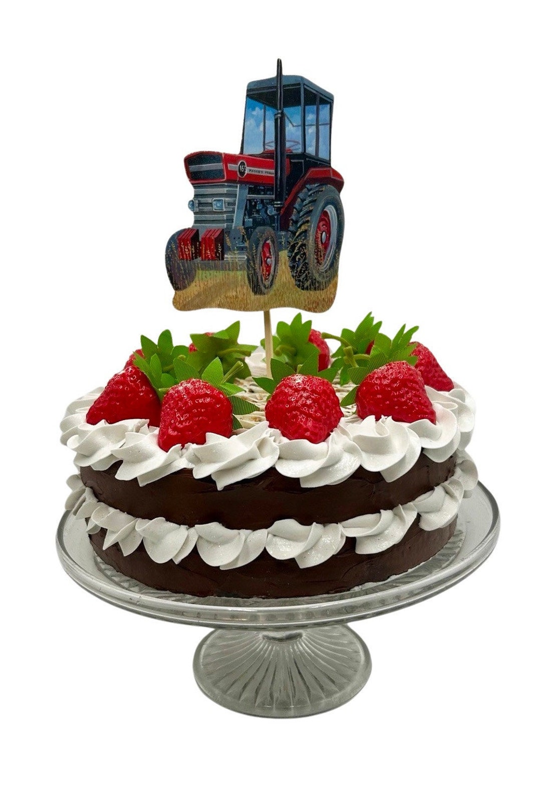 Red Tractor Cake Topper - Red Tractor Cake Decoration - Tractor Cake ...