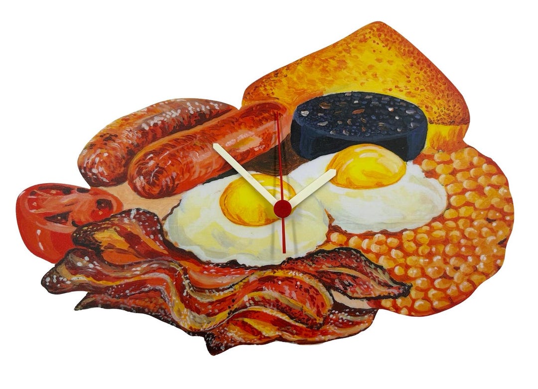 Full English Breakfast Clock - English Breakfast Clock - Cafe Clock ...
