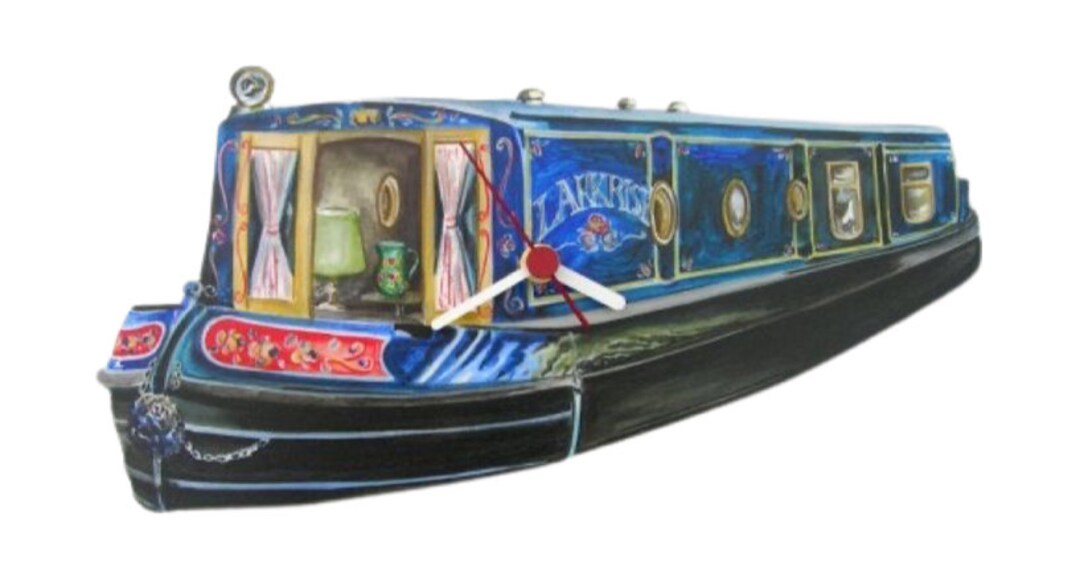 Blue Canal Boat Clock - Canal Boats - Canal Boat Clocks - Canal Boat ...