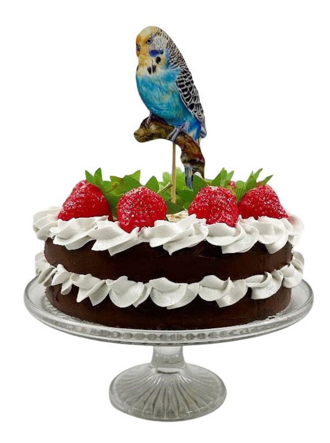 Blue Budgerigar Cake Topper -blue Budgie Cake Decoration - Budgerigar ...