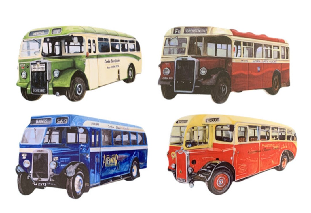 Vintage Bus Magnet Set Leyland Bus Guy Bus Vintage Buses Vintage Buses ...