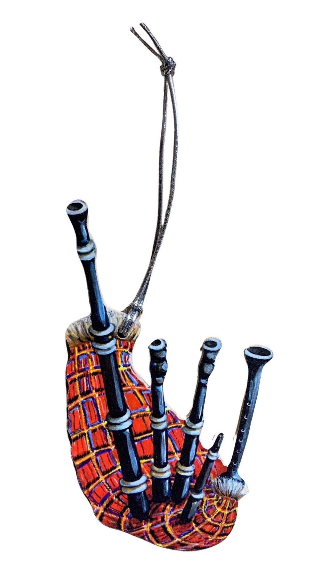 Red Bagpipes Christmas Tree Decoration - Hanging Bagpipes Decoration ...