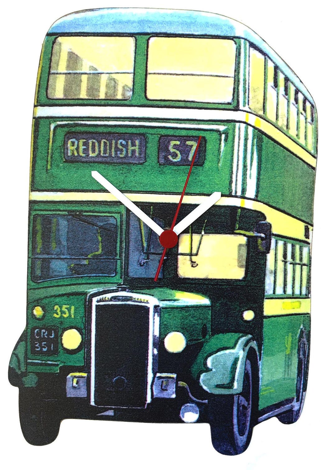 Green Bus Clock Green Buses Bus Clocks Reddish Bus Bus Driver's Gift ...