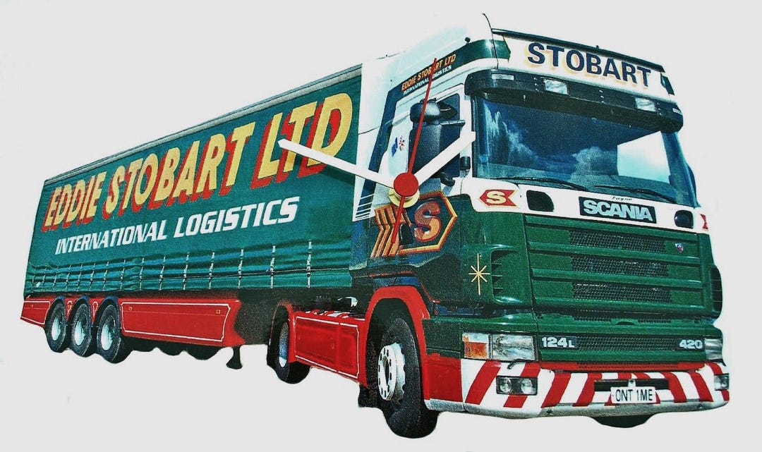 Green Lorry Clock - White Lorries - Truck Clock - Truck Clocks ...
