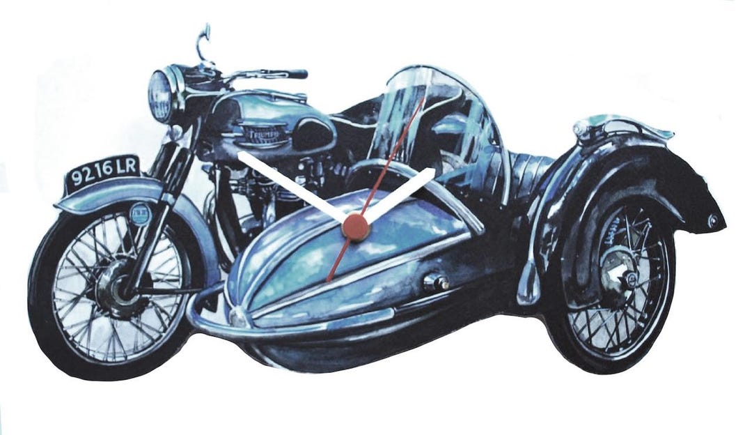Classic Motorcycle Clock - Classic Motorcycle Sidecar Clock - Vintage ...