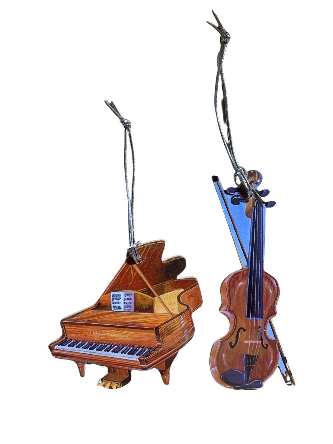 2 X Musical Instrument Tree Decorations - Musician's Christmas Tree ...