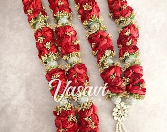 Baby Breath Flower Varmala With Light Pink Rose,s Indian Wedding ...