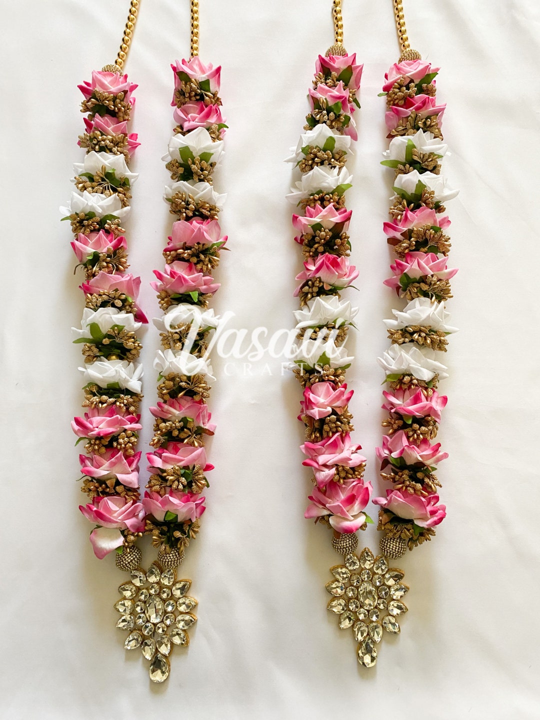Pink and White Rose Flower Wedding Varmala for Indian Wedding Bride ...