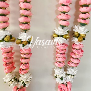 Pink Peony and Rose Flower Varmala for Indian Wedding Muslim Wedding ...