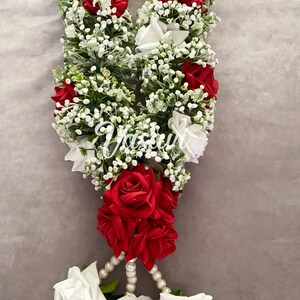 Red and White Rose Flower Wedding Varmala for Indian Wedding Bride ...