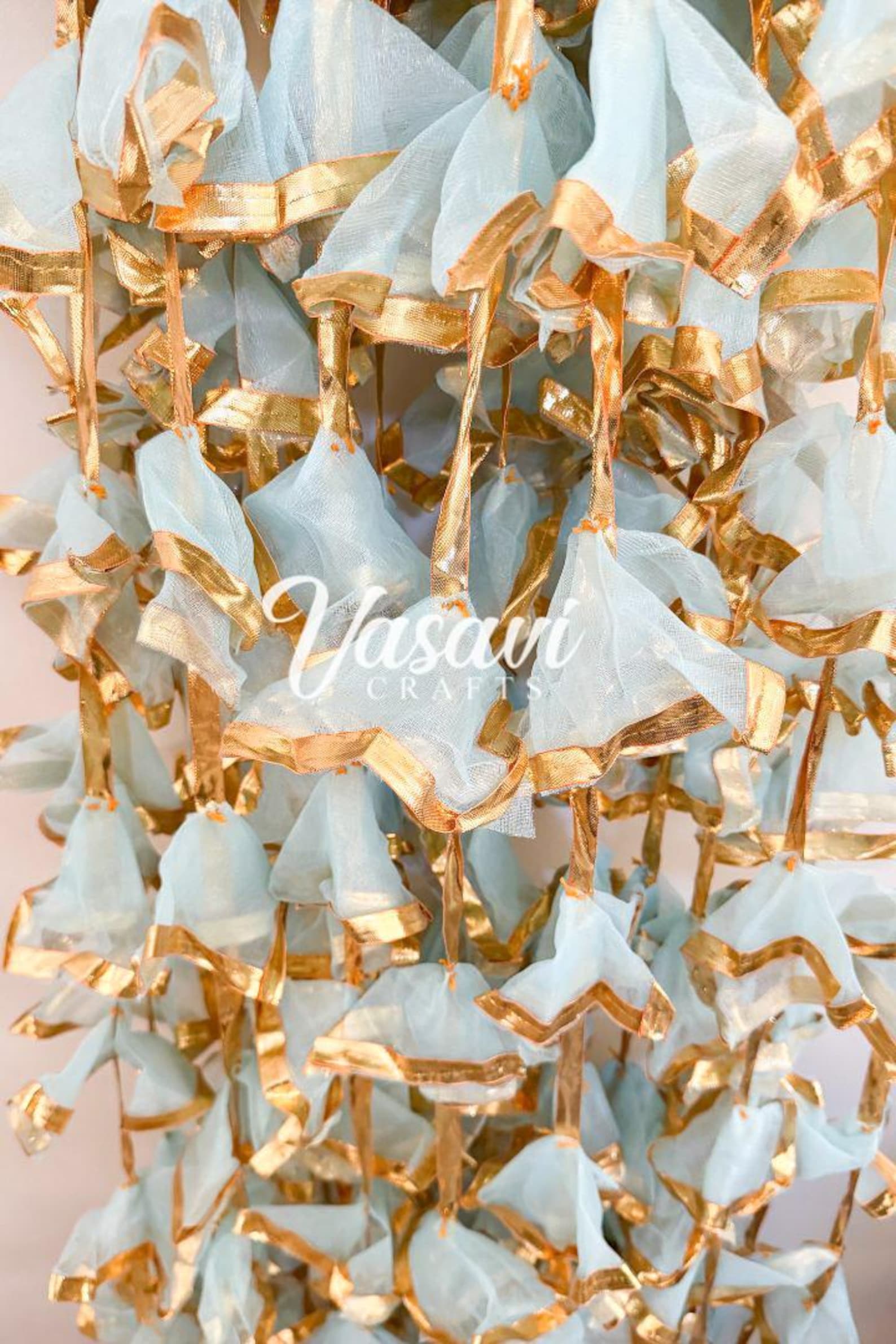 Pack of 30, 50, 100 -5 Ft and 8 Feet Gota Frill Garlands in Shimmery ...
