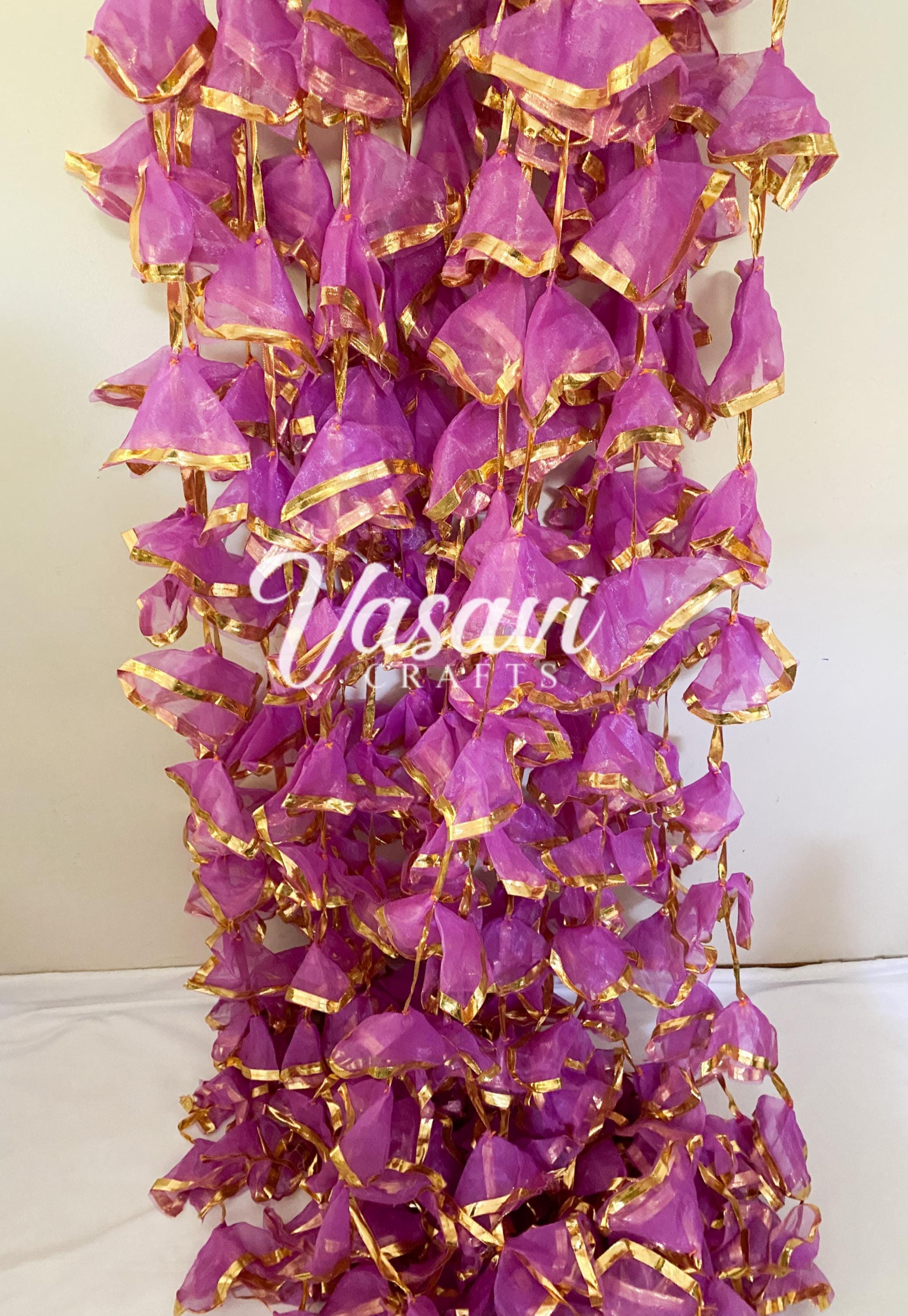 Pack of 30, 50, 100 -5 Ft and 8 Feet Gota Frill Garlands in Shimmery ...