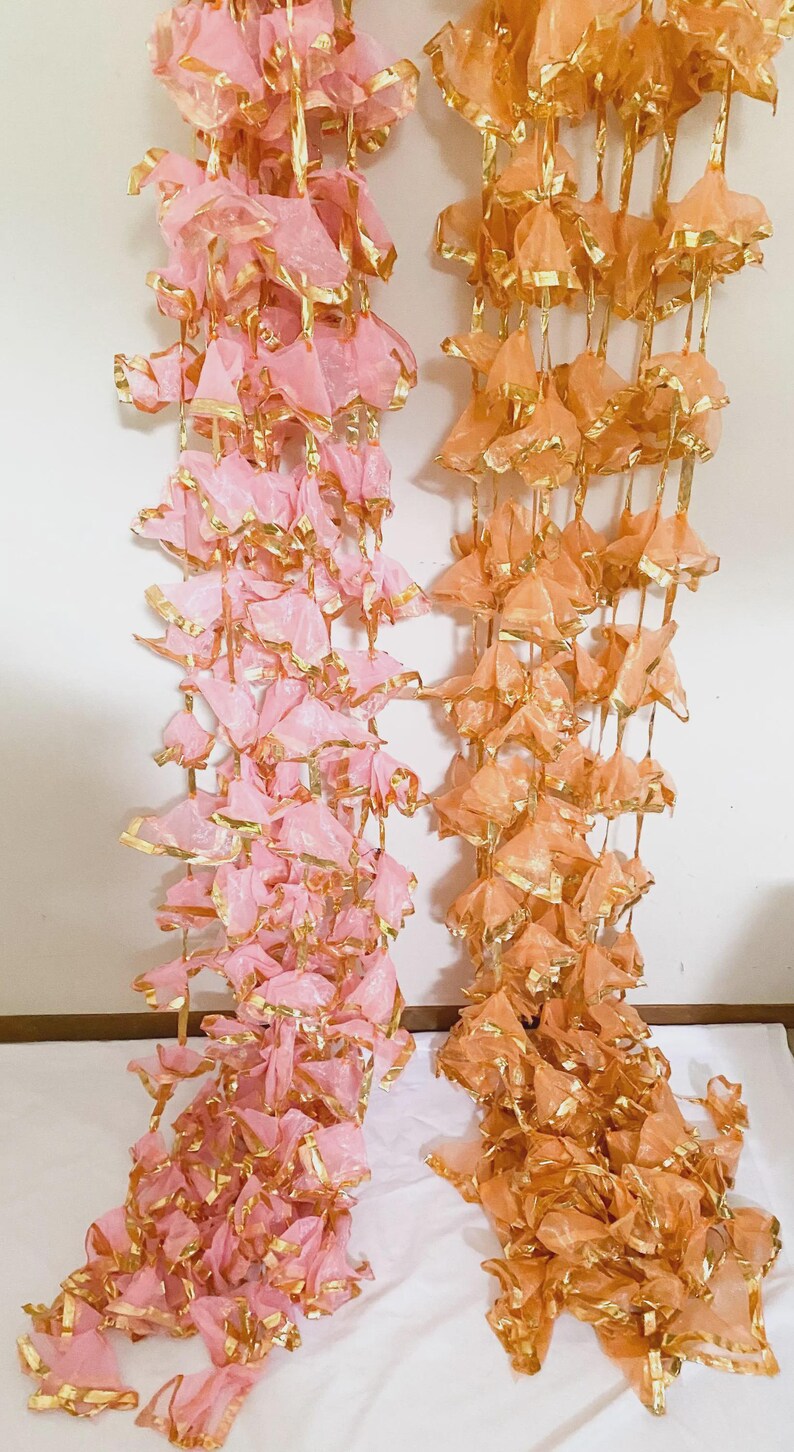 Pack of 30, 50, 100 -5 Ft and 8 Feet Gota Frill Garlands in Shimmery ...
