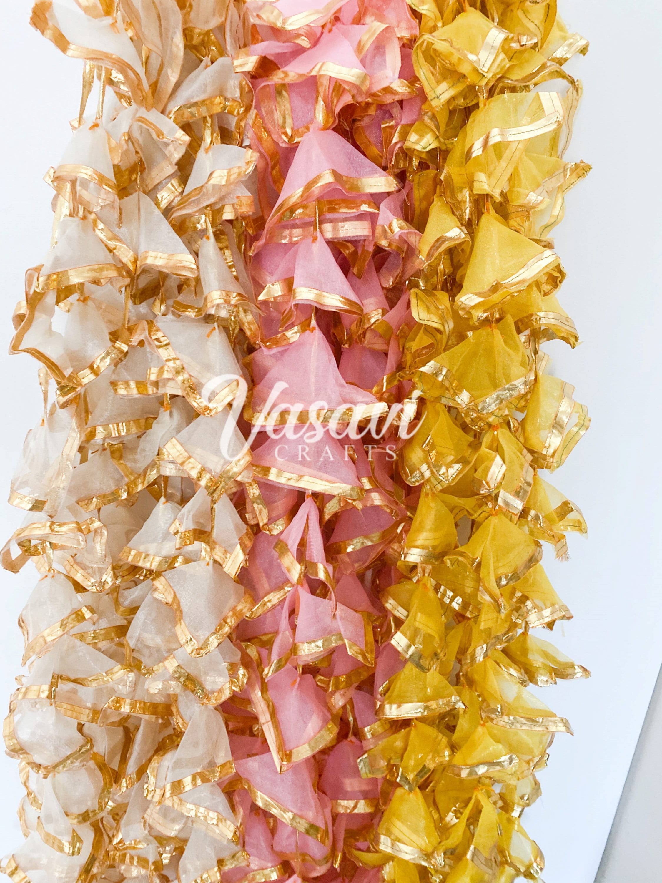 Pack of 30, 50, 100 -5 Ft and 8 Feet Gota Frill Garlands in Shimmery ...