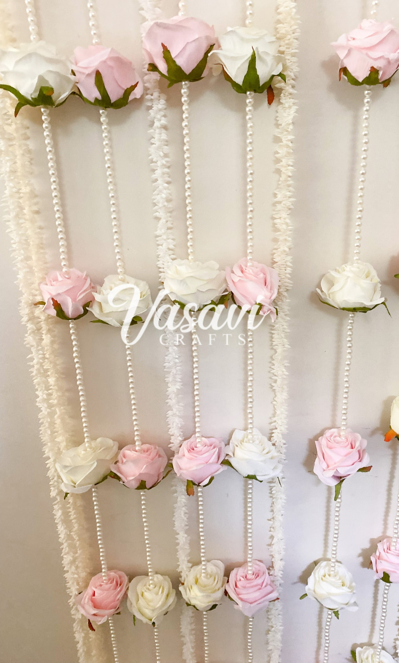 8 Ft Pack of 30, 50, 60, 80, 100 Ivory Pink Rose Flower Garlands for ...