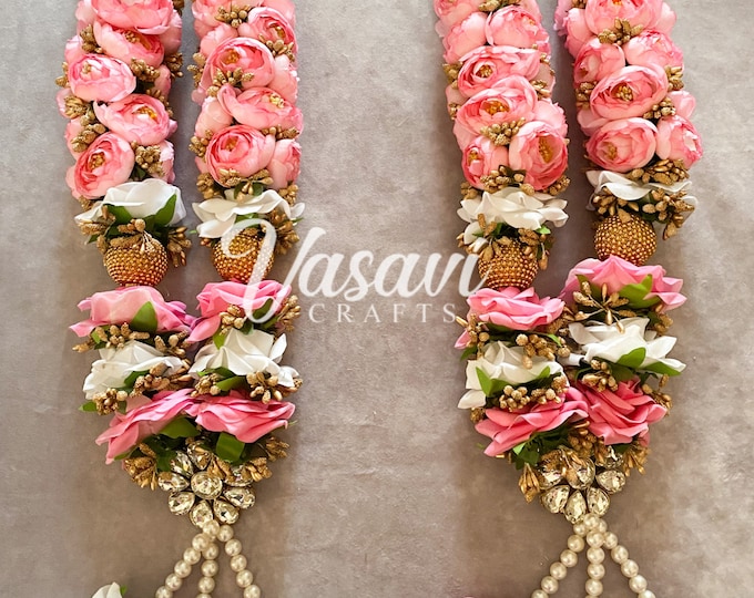 Indian Wedding Varmala/jaimala Varmala With Pink Peony, Rose Flowers ...