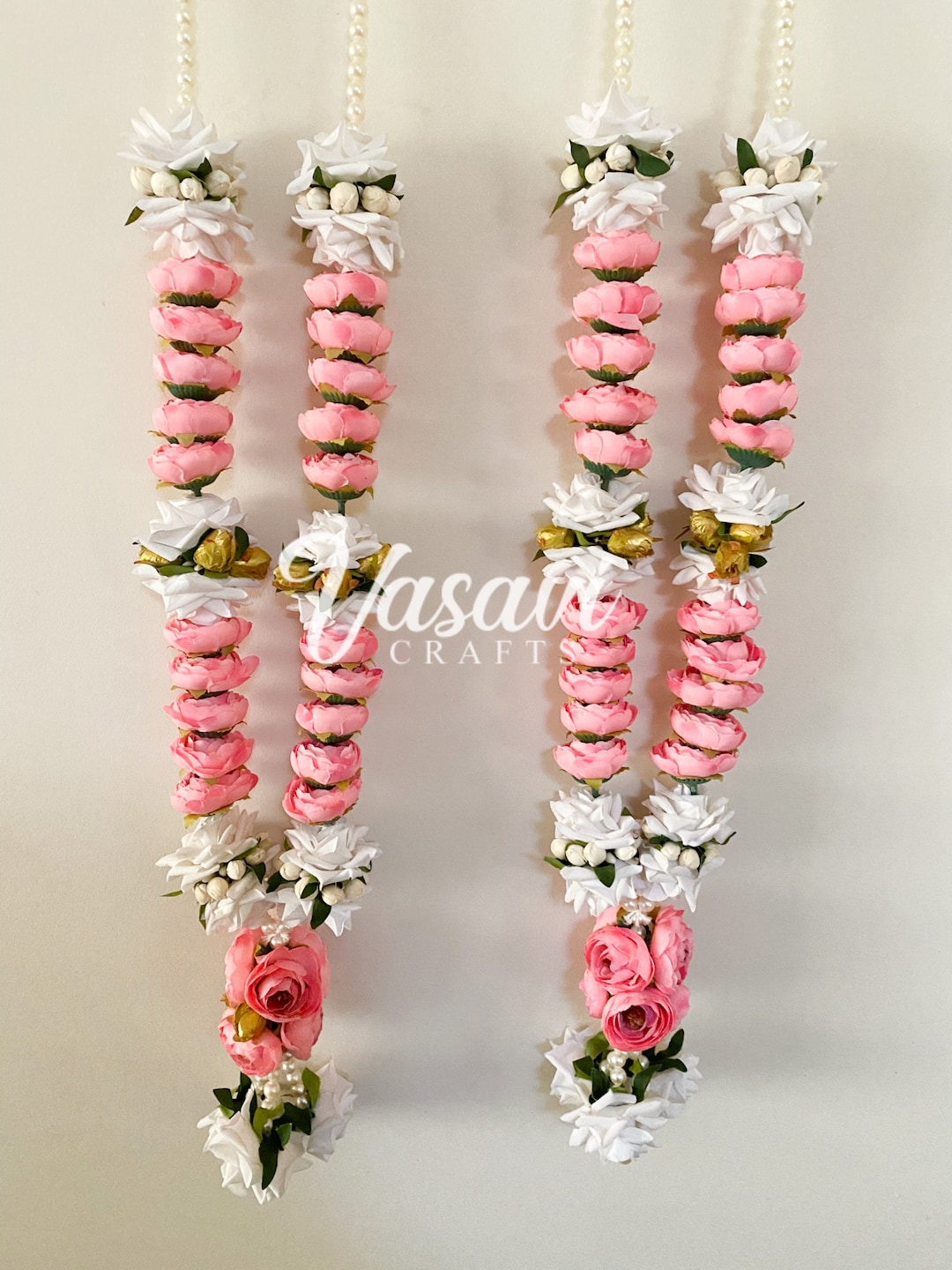Pink Peony and Rose Flower Varmala for Indian Wedding Muslim Wedding ...