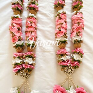 Indian Wedding Varmala/jaimala - Varmala With Pink Peony, Rose Flowers ...