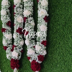 Red and White Rose Flower Wedding Varmala for Indian Wedding Bride ...
